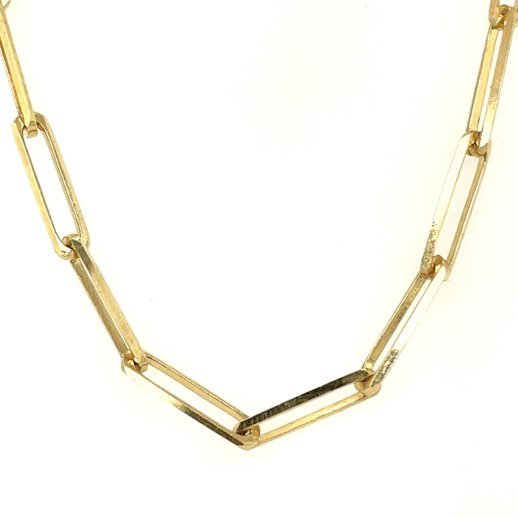 Yellow Gold Paperclip Necklace - Ed & Ethel's Fine Jewelry